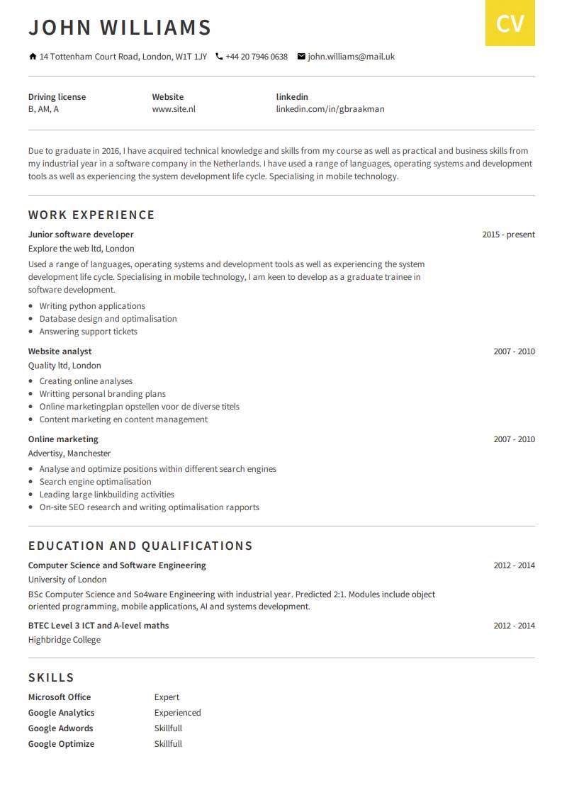 CVmaker; crea il tuo curriculum professionale in 5 minuti